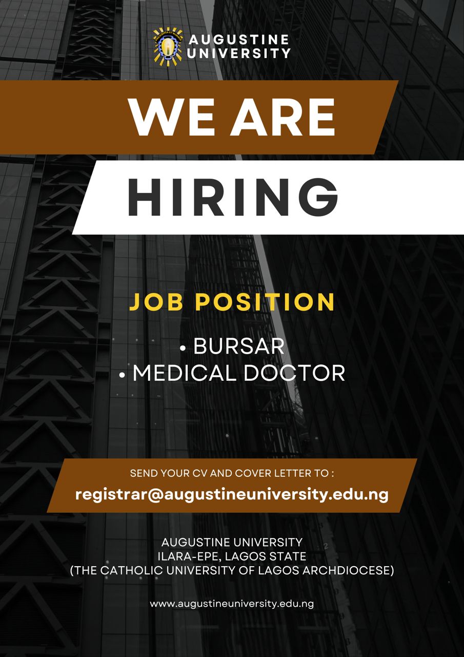 Augustine University Ilara Epe:Career / job opportunity